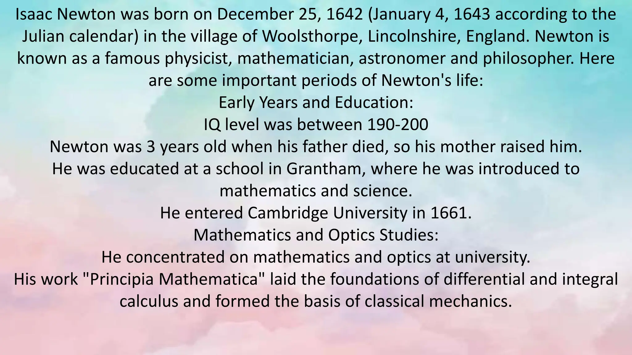 THE LIFE OF isaac newton AND HE IS DONE IN SCIENCE | PPTX