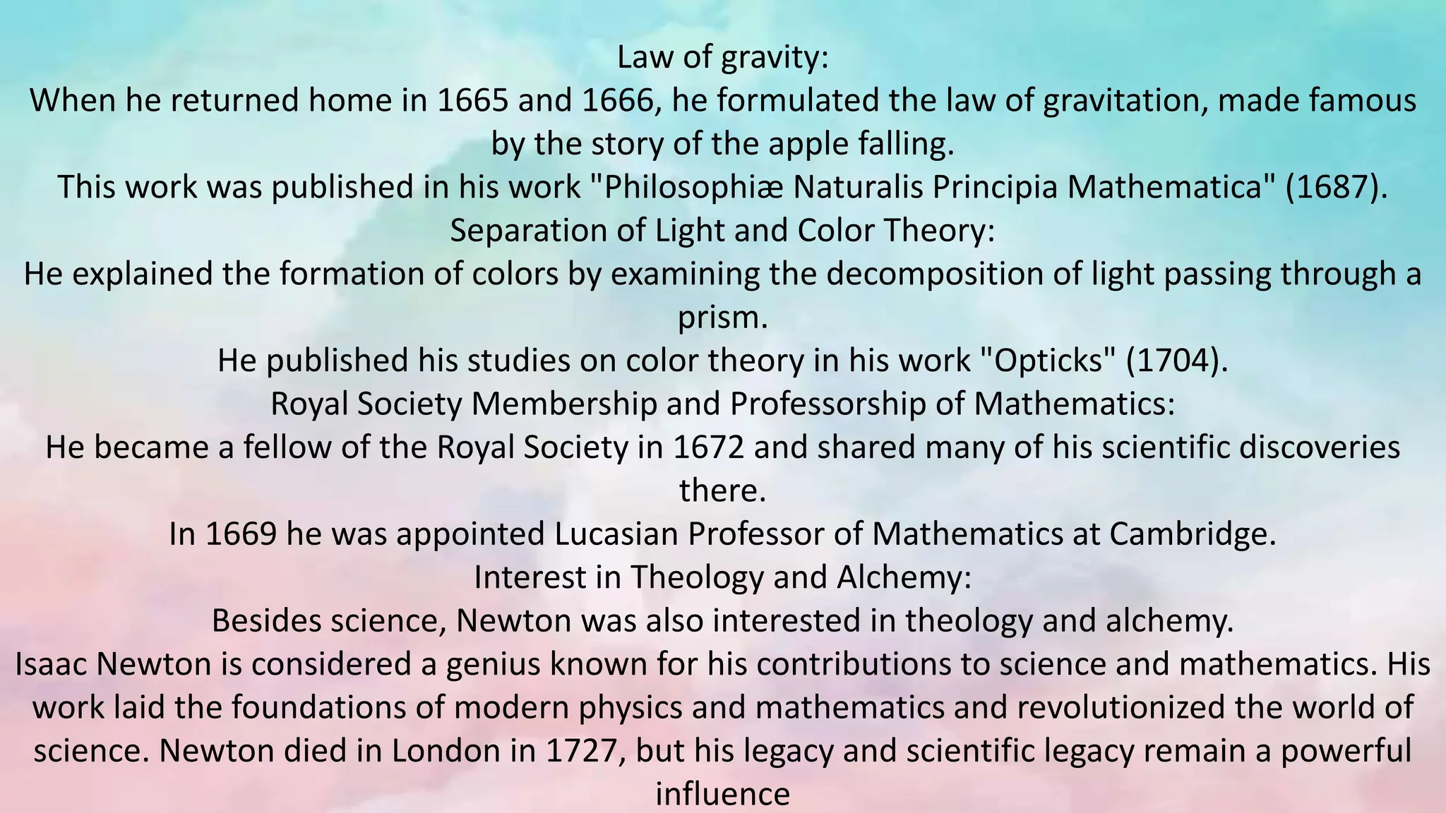 THE LIFE OF isaac newton AND HE IS DONE IN SCIENCE | PPTX