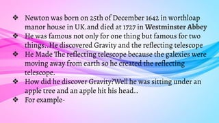 Isaac Newton the scientist who discovered gravity | PDF