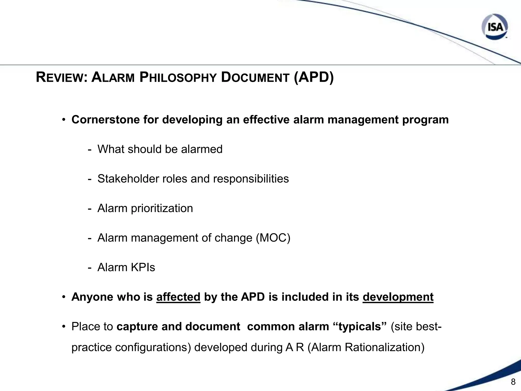 Isa art of alarm rationalization conley 8 26 17 | PPT
