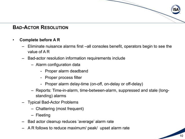 Isa art of alarm rationalization conley 8 26 17 | PPT