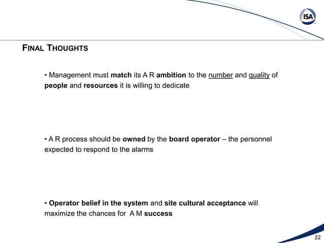 Isa art of alarm rationalization conley 8 26 17 | PPT