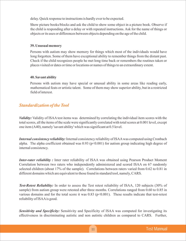 ISAA TEST MANNUAL(2).pdf | Brain and Nervous System Disorders ...