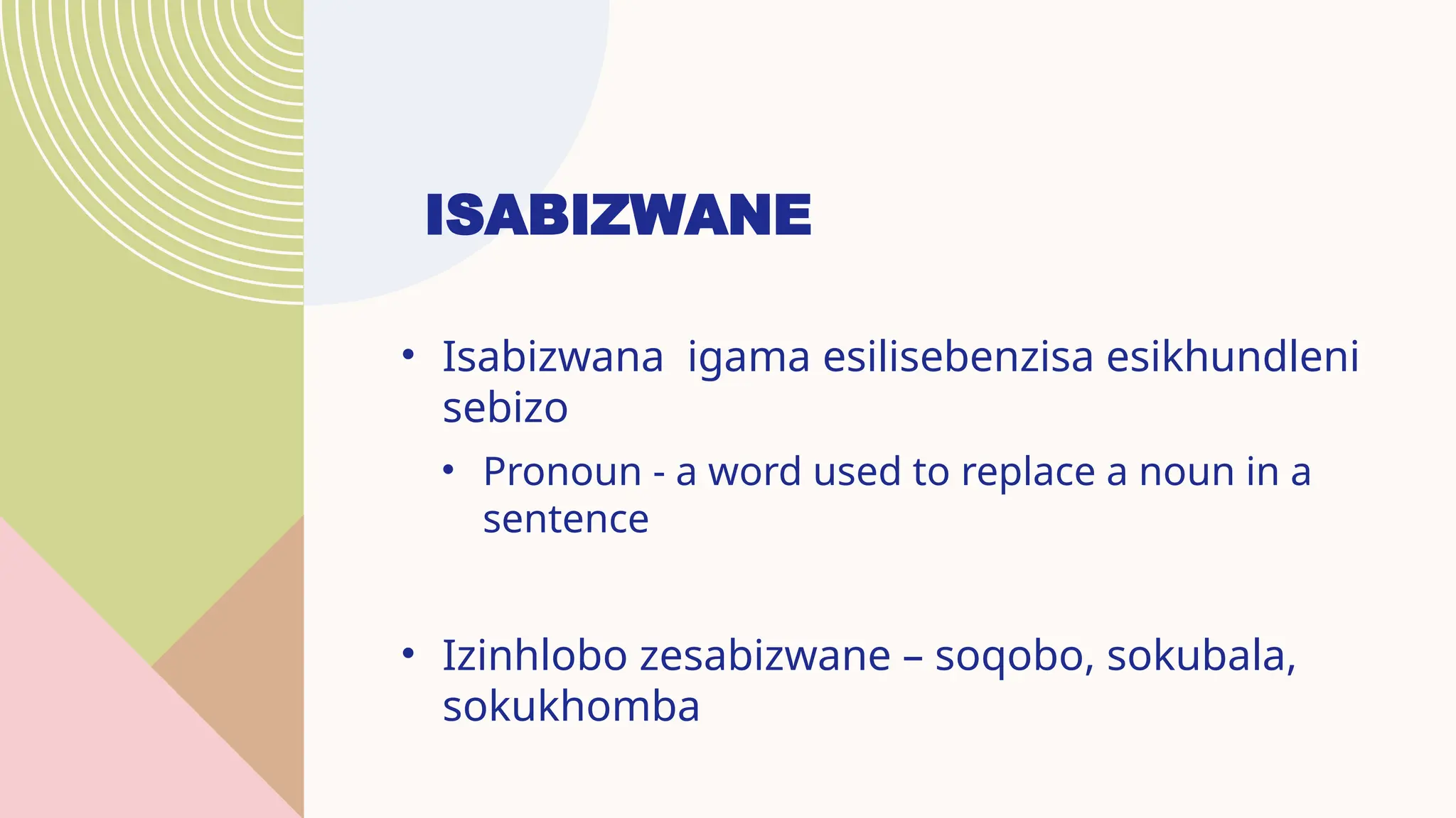 IsisZulu Isabizwana nezinhlobo zesabizwana.pptx