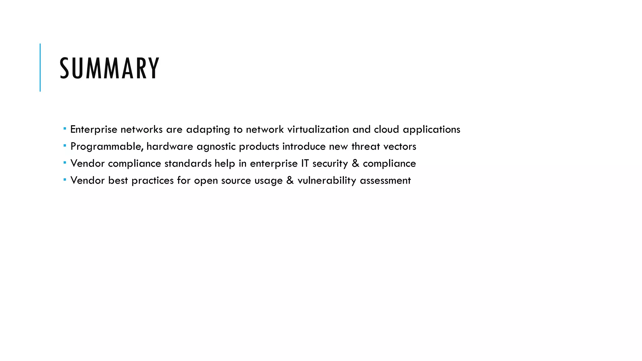 Enterprise Network Security & Compliance - A Vendor's Perspective | PDF