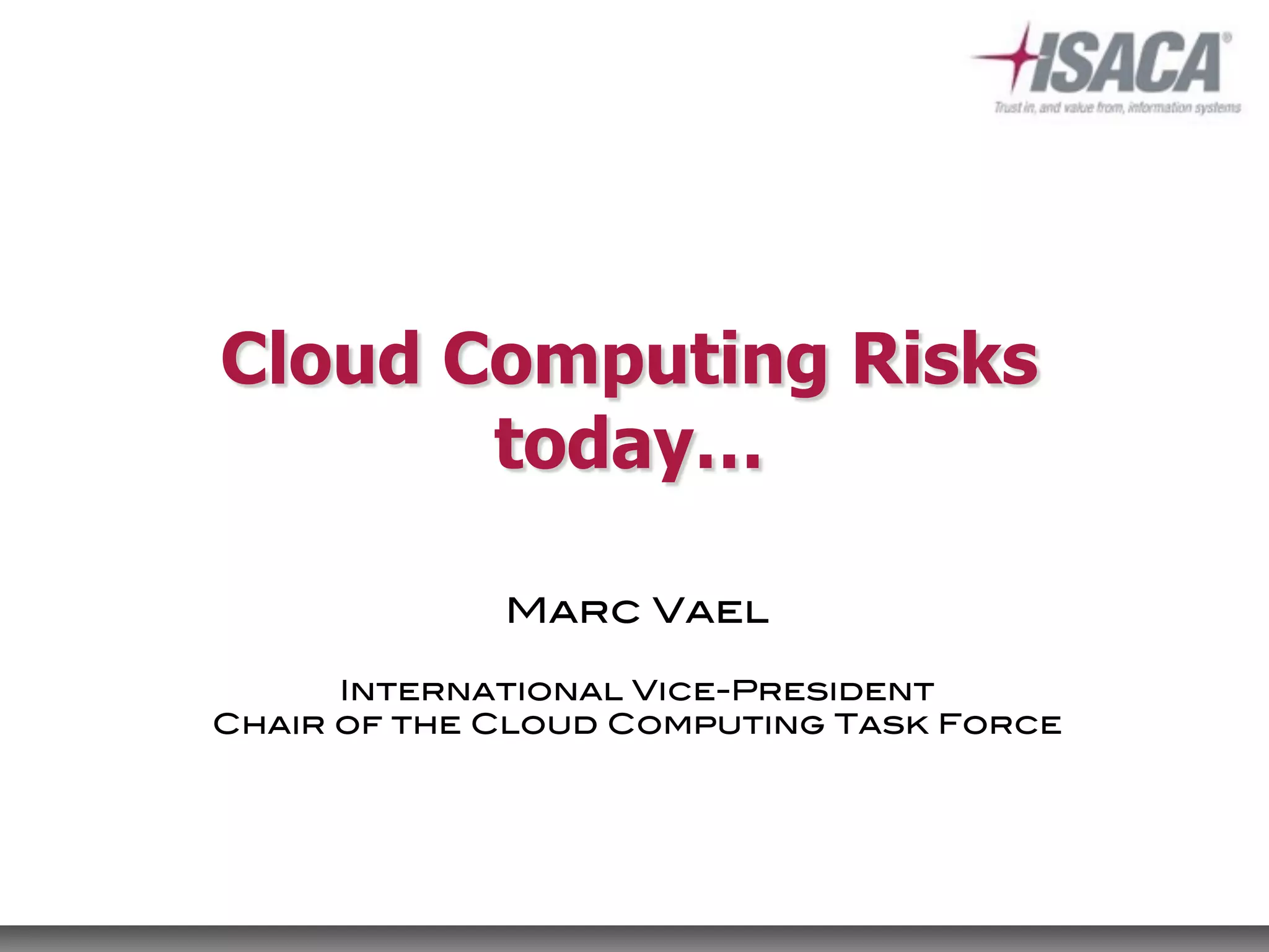 ISACA Cloud Computing Risks | PDF