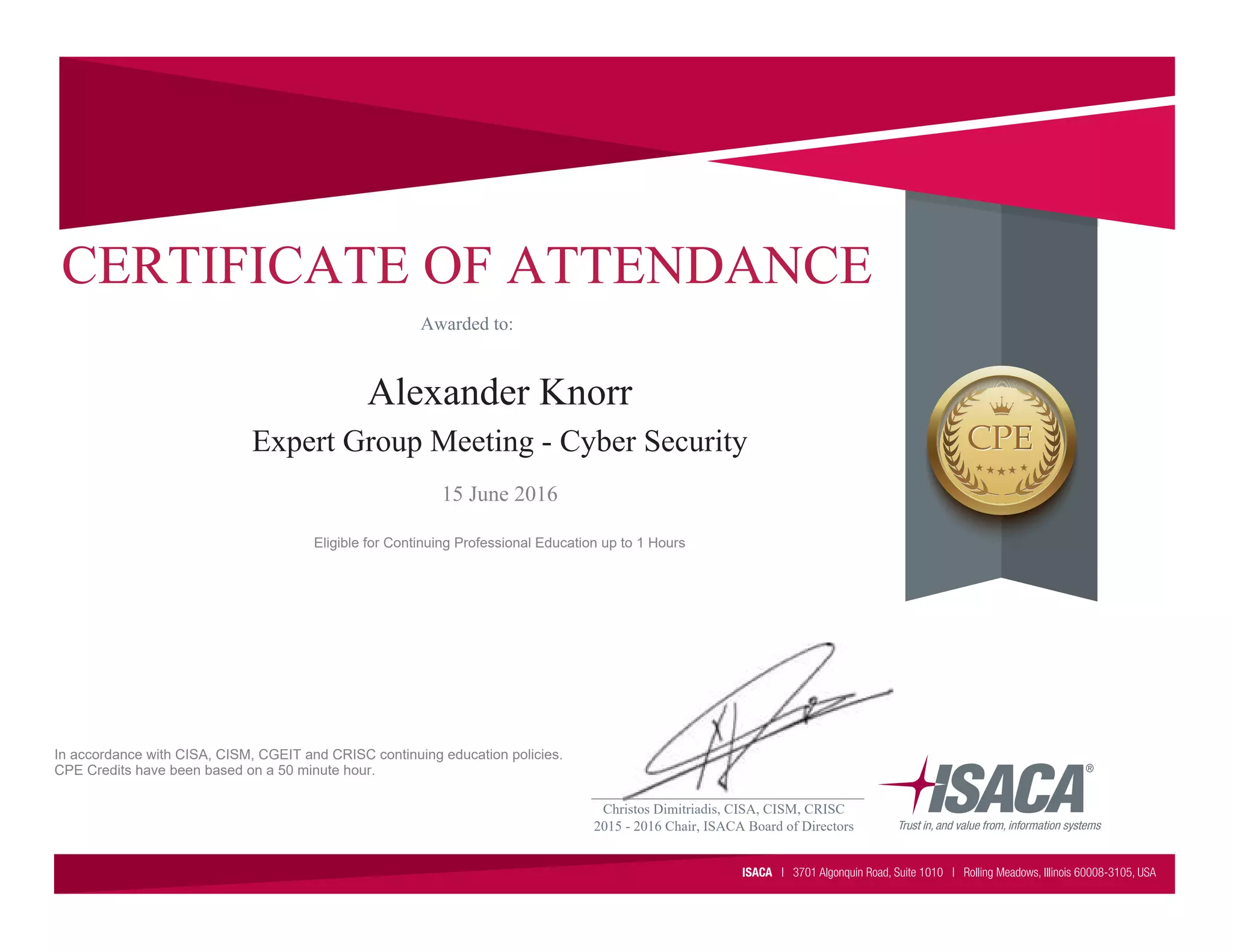 Isaca cpe certificate | PDF | Education