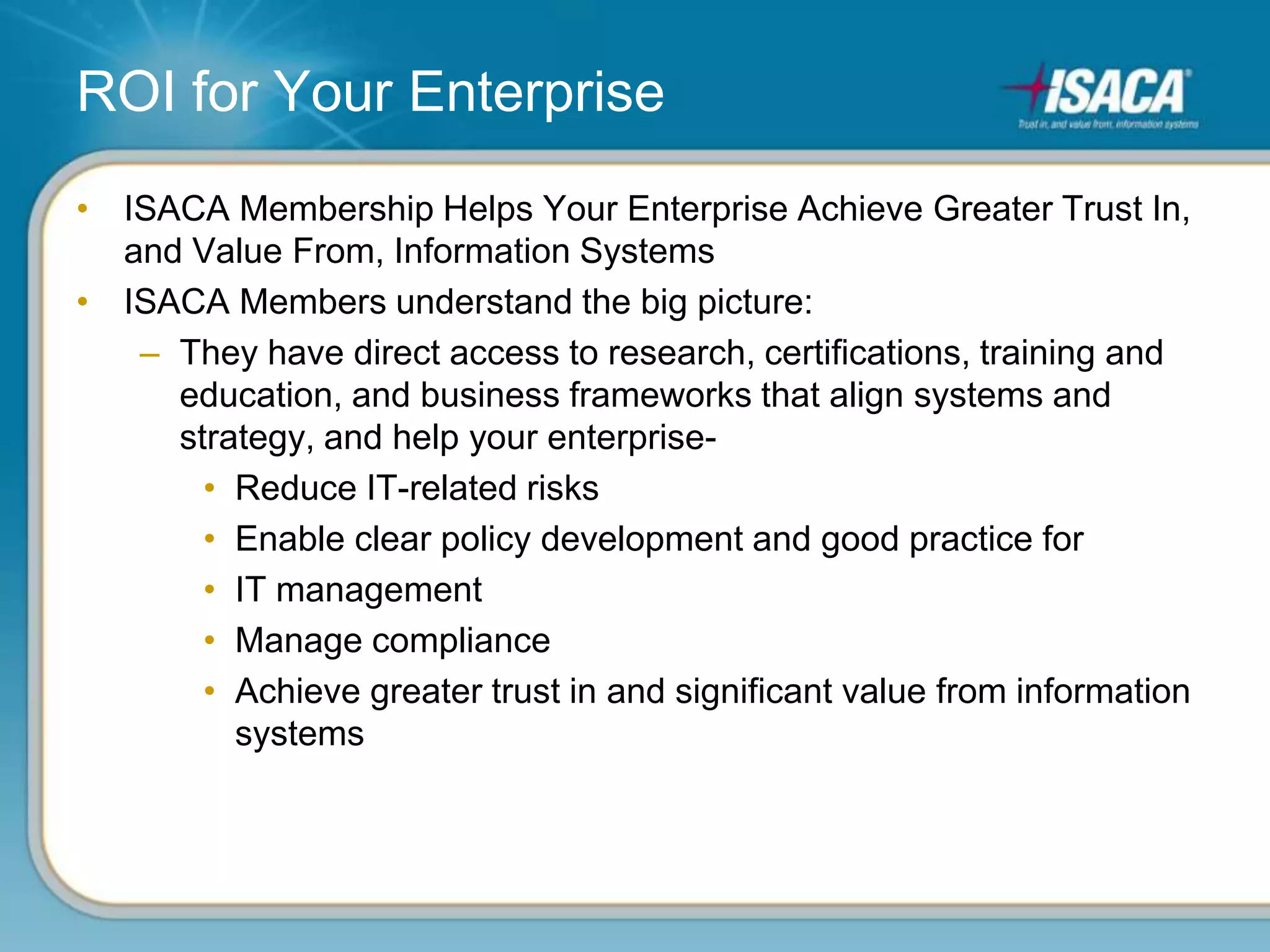 ISACA Member Benefits | PPSX