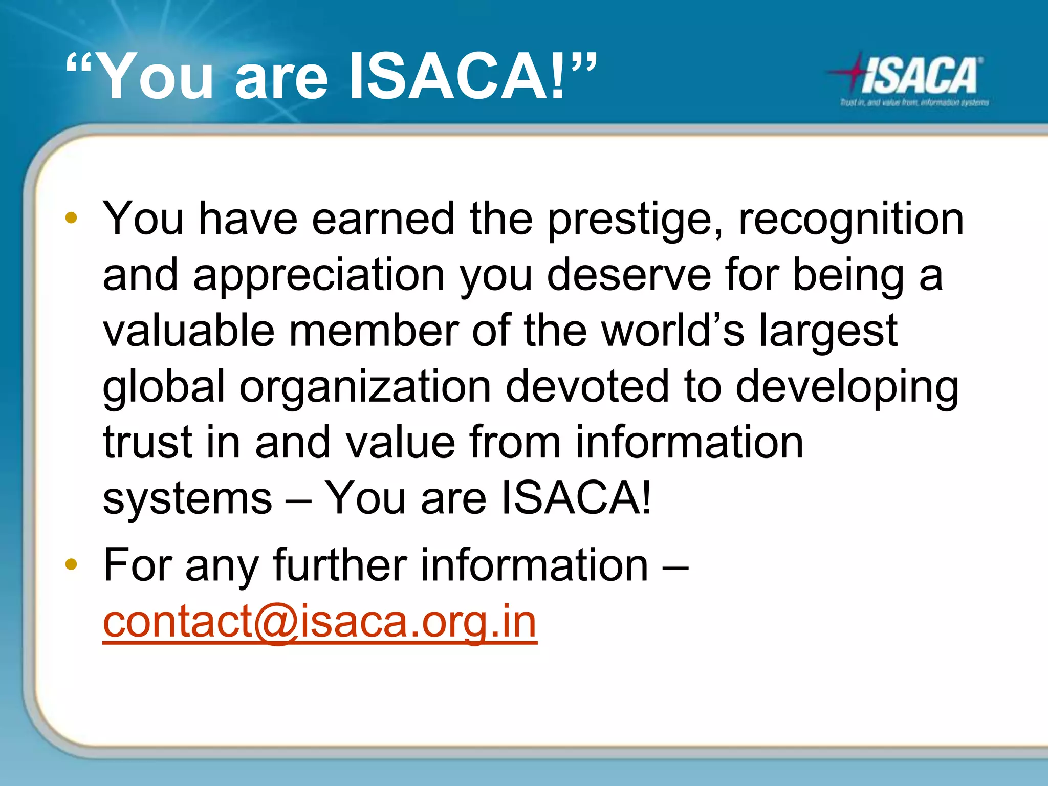 ISACA Member Benefits | PPSX