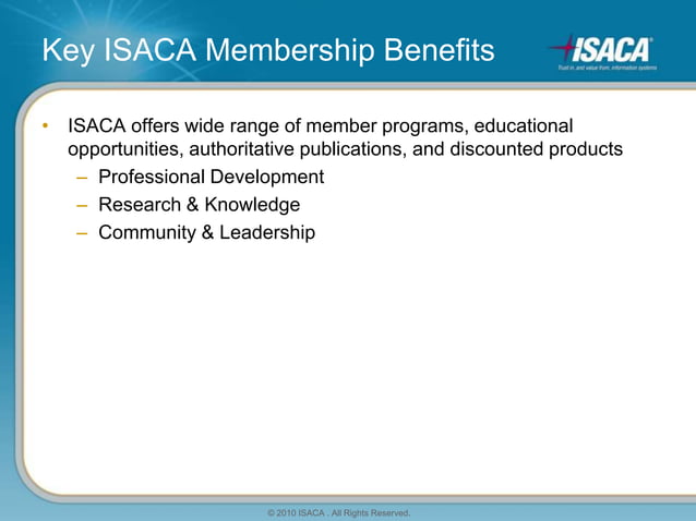 ISACA Member Benefits | PPSX