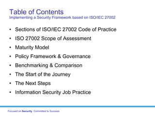 Implementing a Security Framework based on ISO/IEC 27002 | PDF