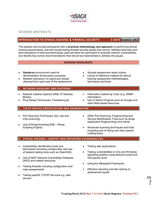 ISACA T&T Training Week Course Outline | PDF | Operating Systems ...