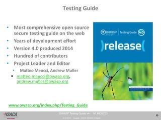 Matteo Meucci OWASP Testing Guide v4 | PDF