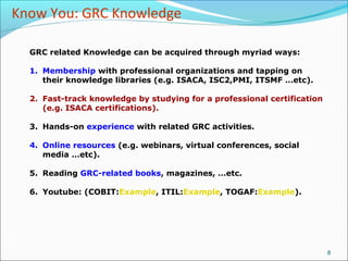 ISACA Victoria Chapter: GRC Professionals-Road map for Personal Success ...