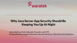 Waratek ISACA Webinar | PDF | Programming Languages | Computing