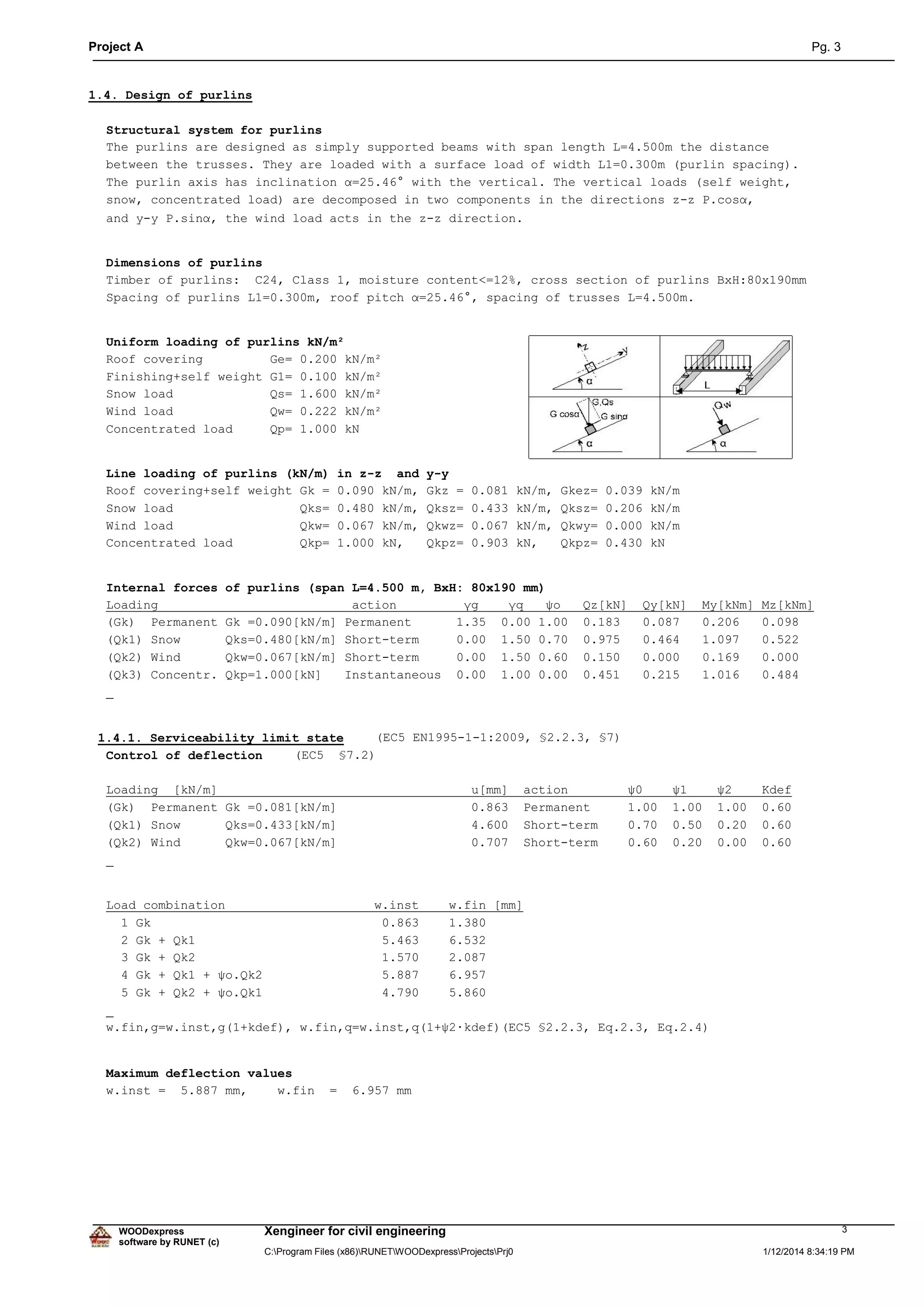 Exemplu de calcul şarpantă din lemn folosind programul WoodExpress | PDF