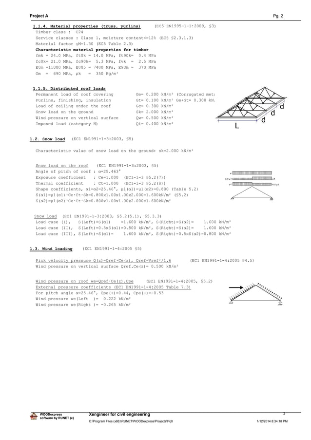 Exemplu de calcul şarpantă din lemn folosind programul WoodExpress | PDF