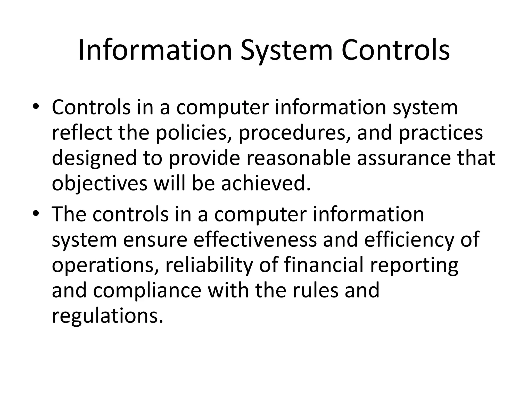 Information System Architecture and Audit Control Lecture 1 | PPTX