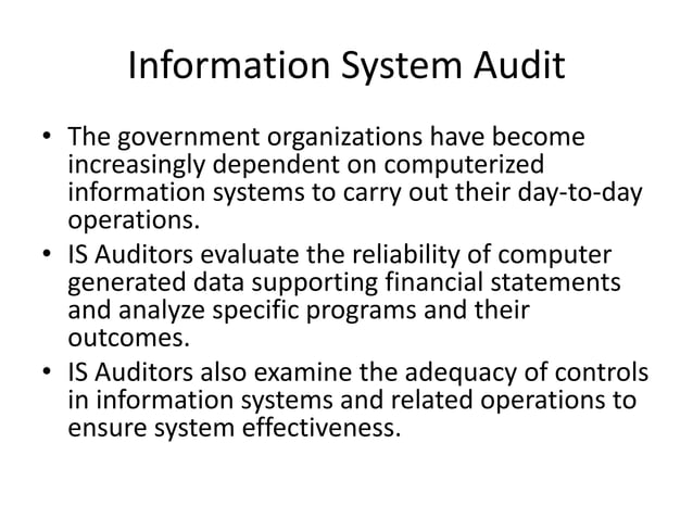 Information System Architecture and Audit Control Lecture 1 | PPTX | Information Services ...