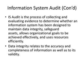 Information System Architecture and Audit Control Lecture 1 | PPTX