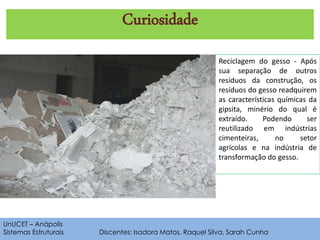 Isadora Matos, Raquel Silva, Sarah Cunha - Estruturas em Gesso | PDF