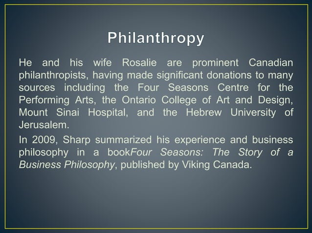 Isadore sharp | PPT