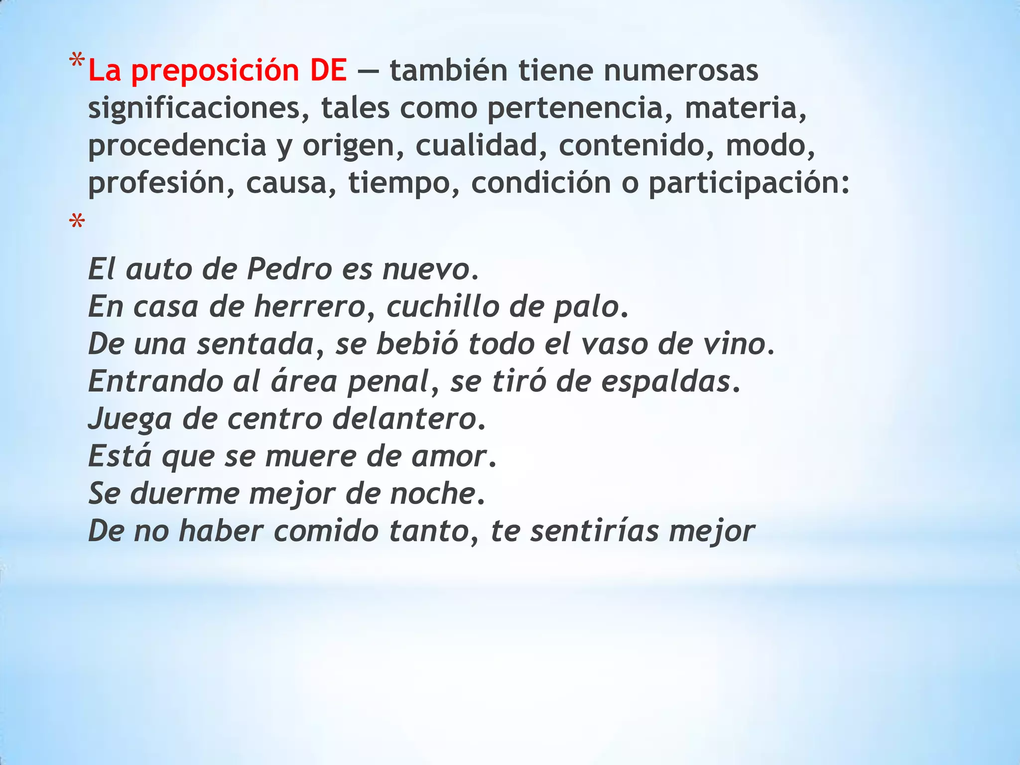 Isae la preposición y su uso correcto | PPT