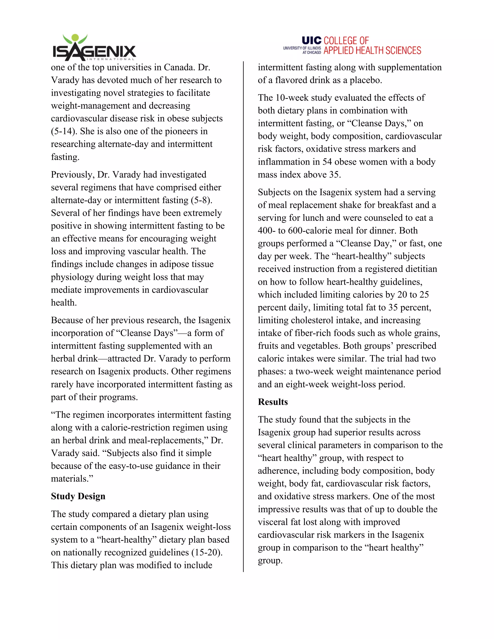 Isagenix clinical research_summary | PDF