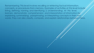 is a hierarchical framework used to classify educational learning ...