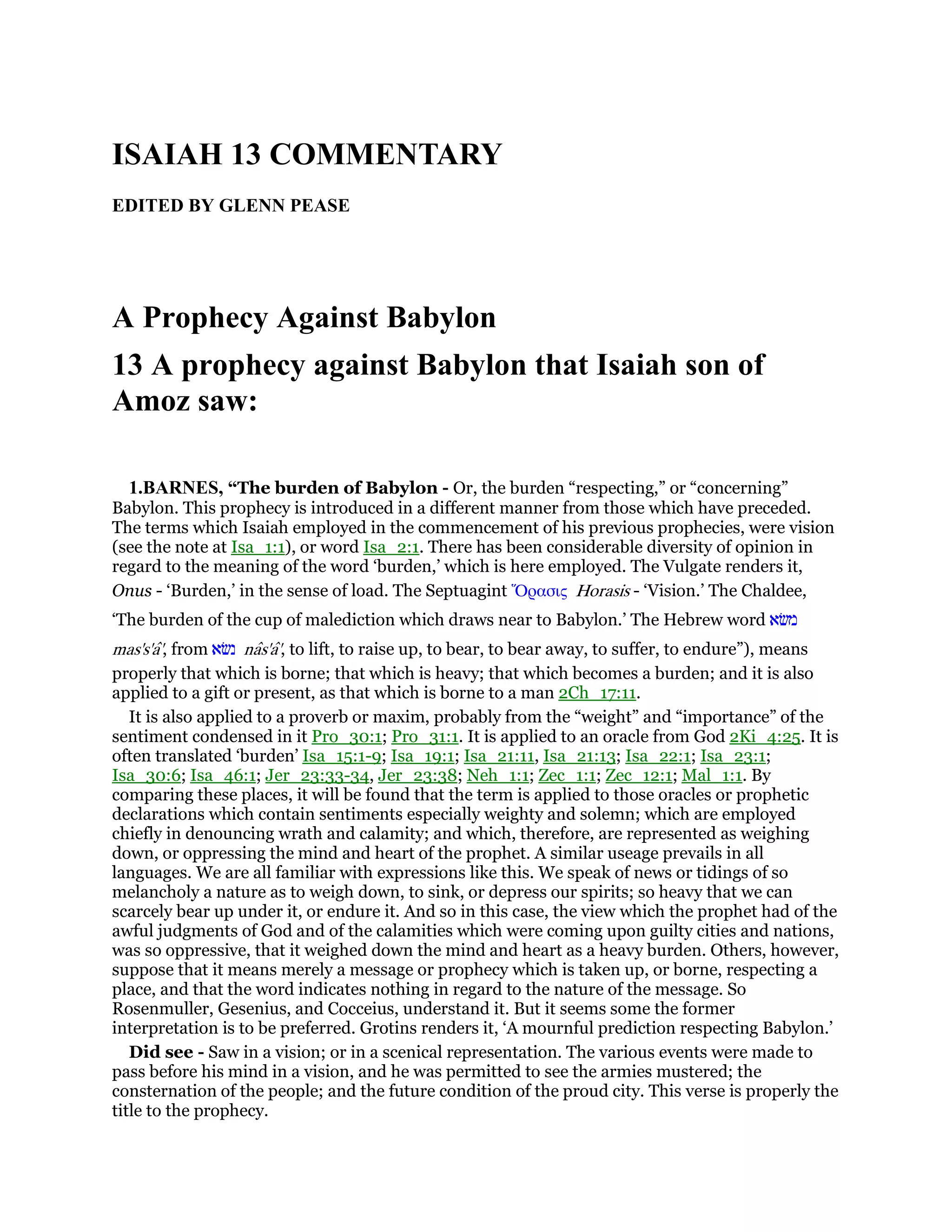 Isaiah 13 commentary | PDF