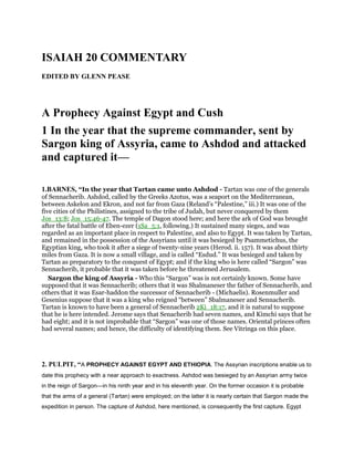 Isaiah 20 commentary | PDF