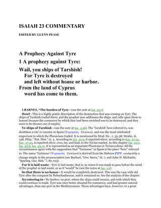 Isaiah 23 commentary | PDF