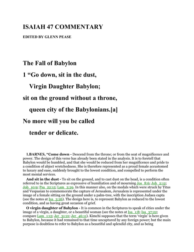 Isaiah 47 commentary | PDF