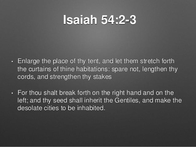 Isaiah 54 - Enlarge The Place of Thy Tent