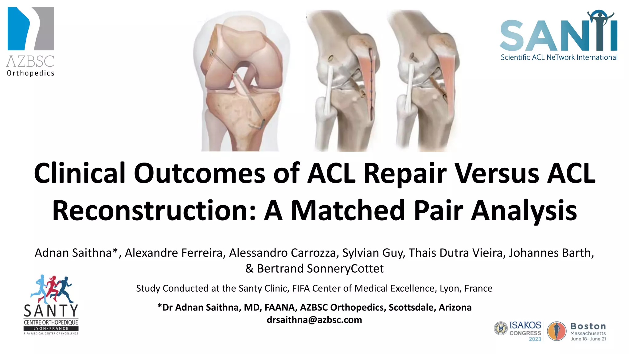 ACL Repair Vs Reconstruction, AZBSC Orthopedics, Scottsdale, AZ | PDF