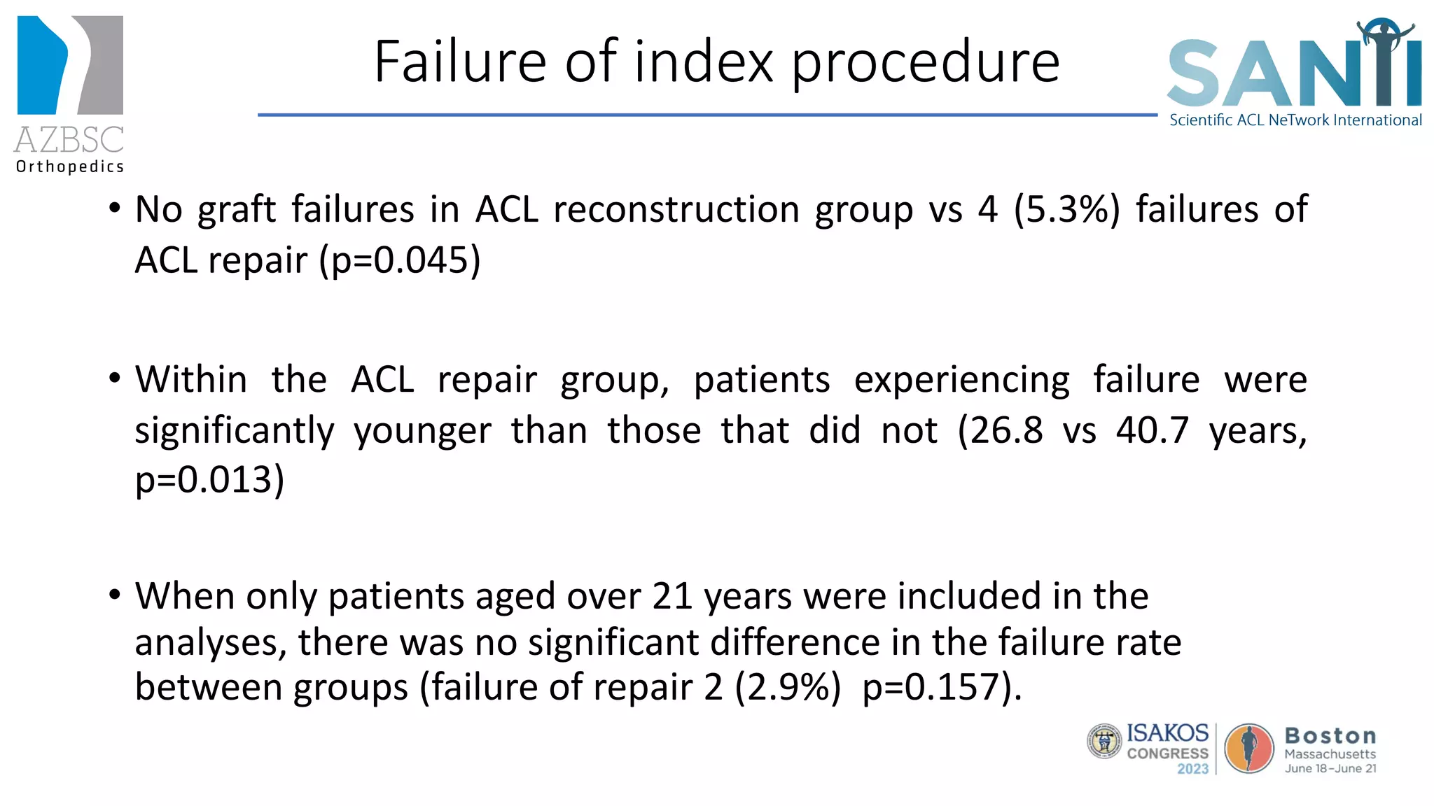 ACL Repair Vs Reconstruction, AZBSC Orthopedics, Scottsdale, AZ | PDF