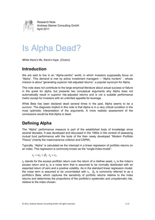Is alphadead researchnote | PDF