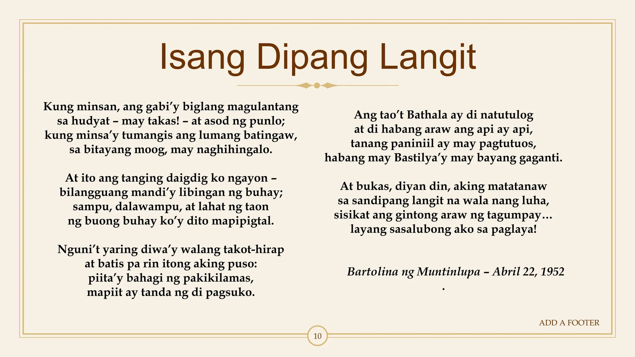 ISANG DIPANG LANGIT prepared by Deareth Joy L. Magbanua | PPTX