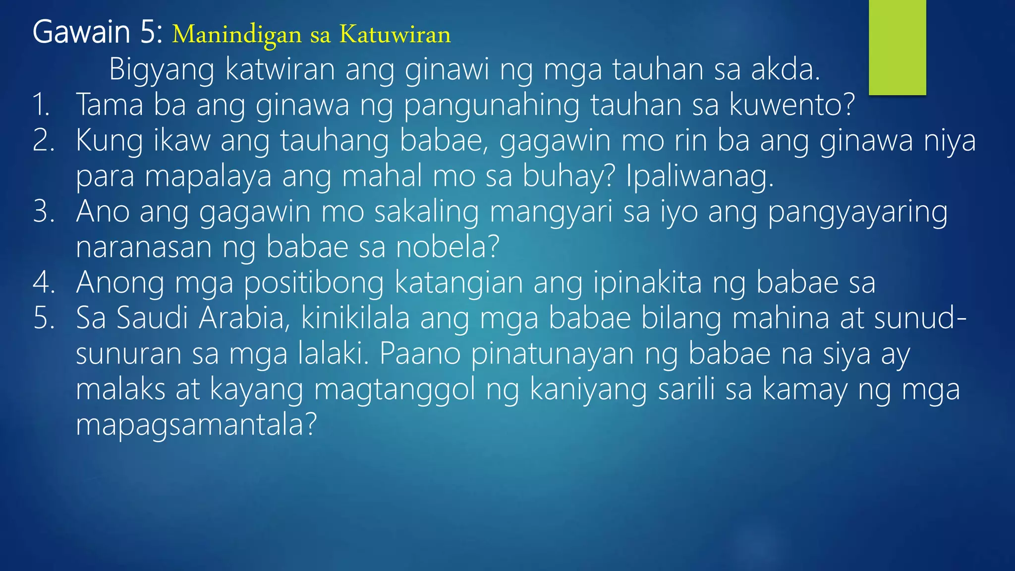 Isang libo’t isang gabi,grade 9 (aralin 3.5) | PPTX