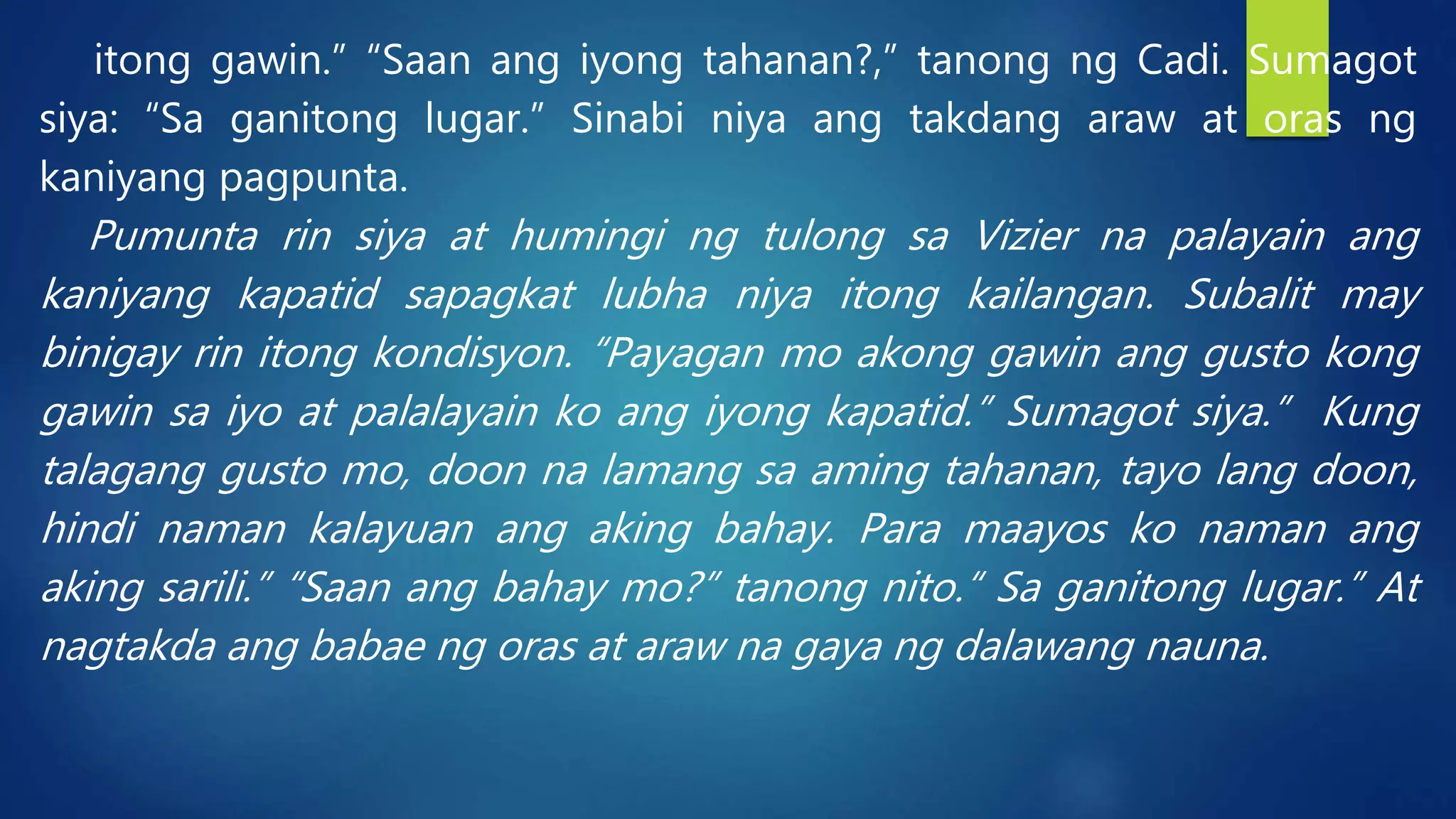 Isang libo’t isang gabi,grade 9 (aralin 3.5) | PPTX