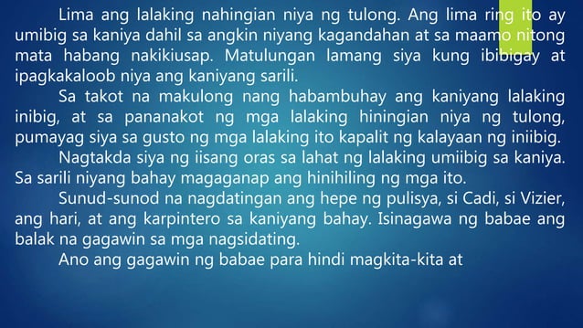 Isang libo’t isang gabi,grade 9 (aralin 3.5) | PPTX