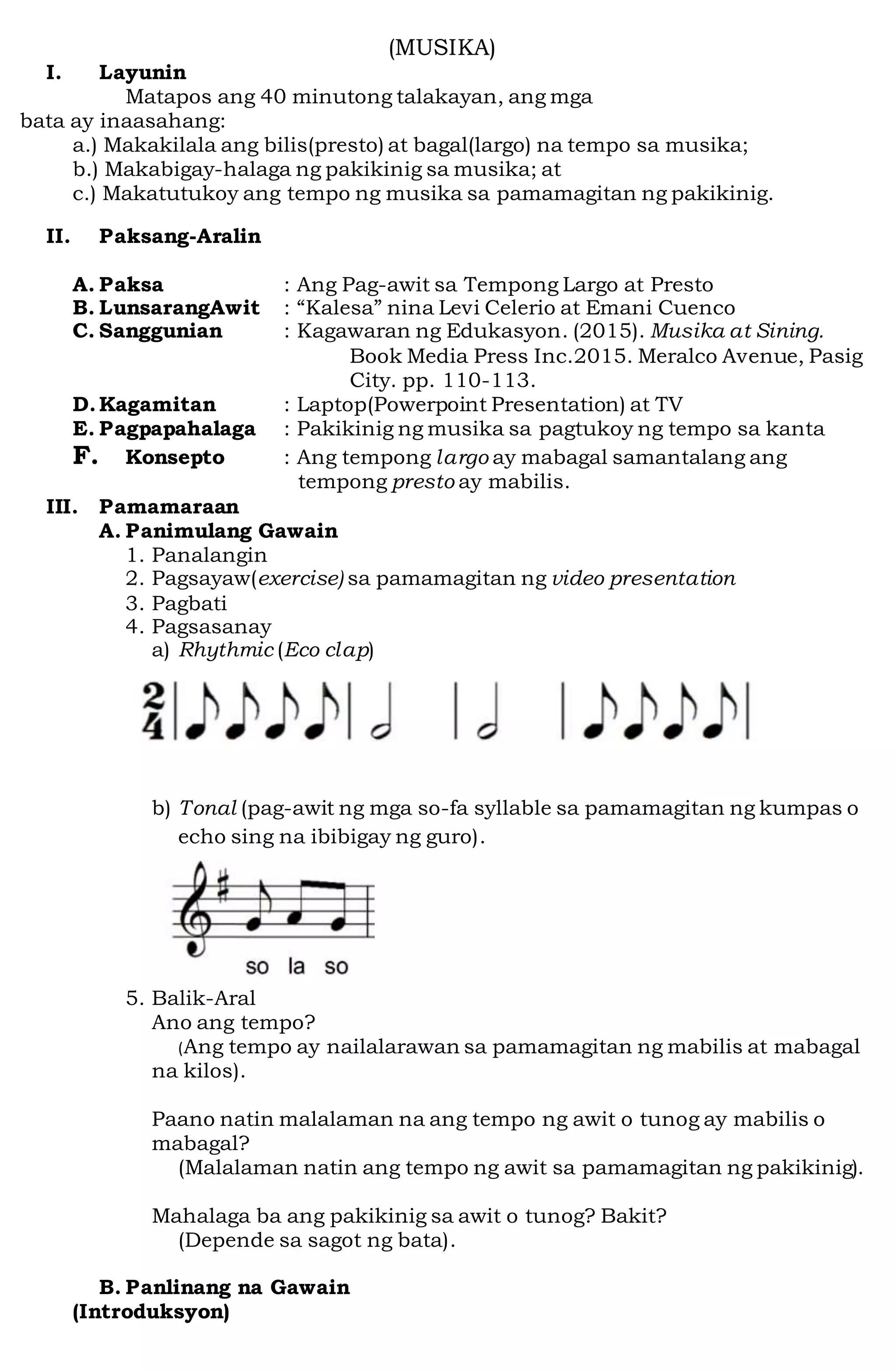 Isang masusing banghay aralin sa pagtuturo ng mapeh iv | DOCX