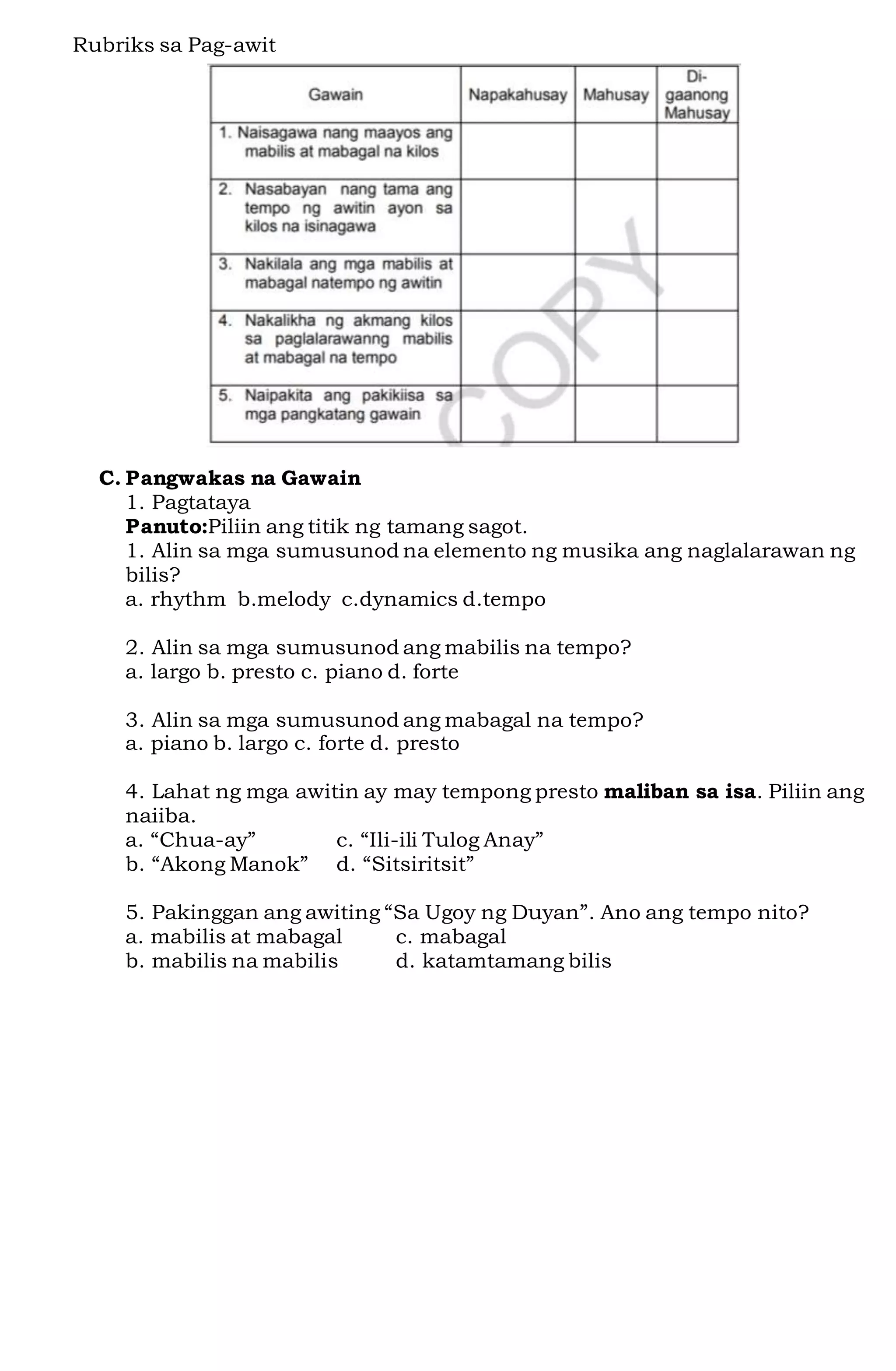 Isang masusing banghay aralin sa pagtuturo ng mapeh iv | DOCX