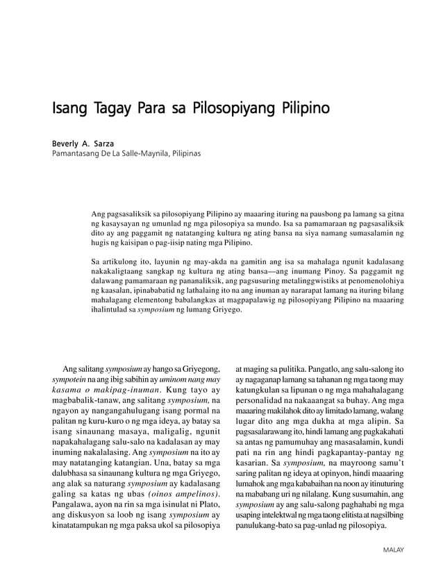 Isang tagay sa pilosopiyang pilipino | PDF