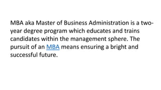 Is An MBA Worth It? The Future of the MBA | PPTX | Business | Business ...