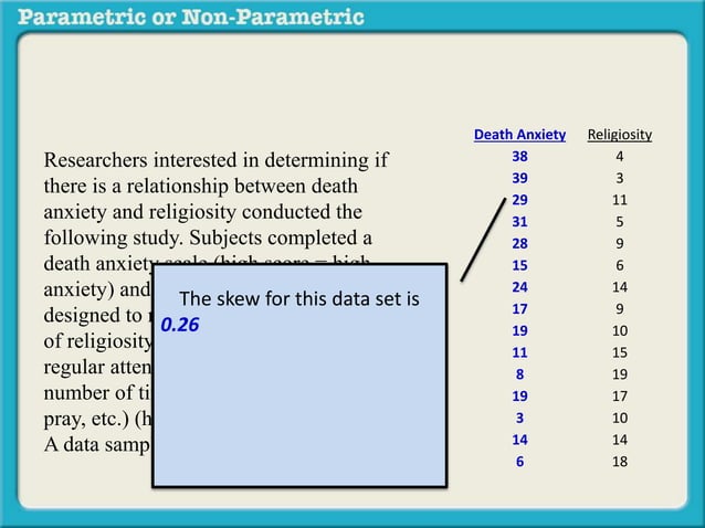 Is A Parametric Or Nonparametric Method Appropriate With Relationship