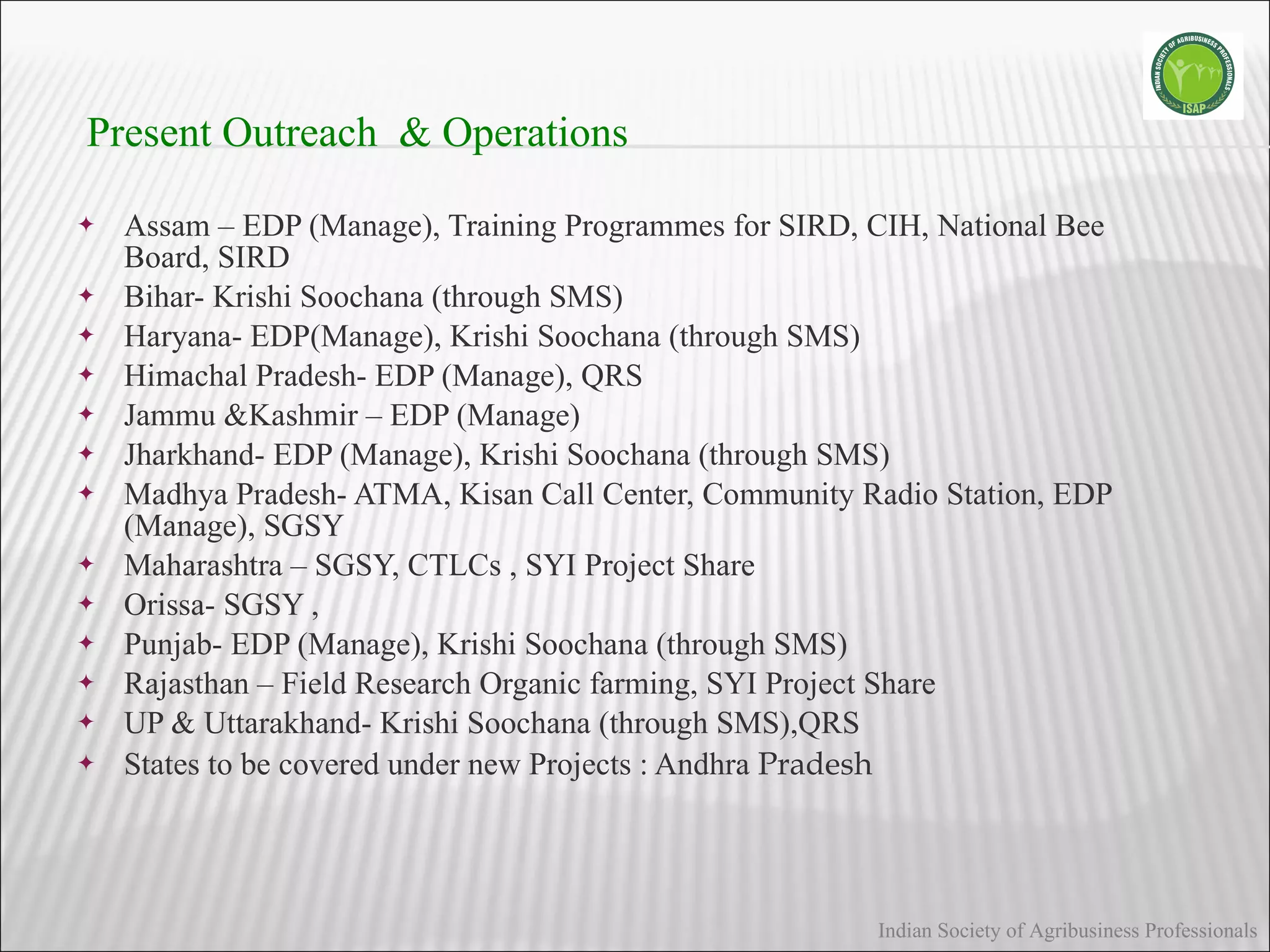 Isap presentation | PPT | Agriculture | Industries