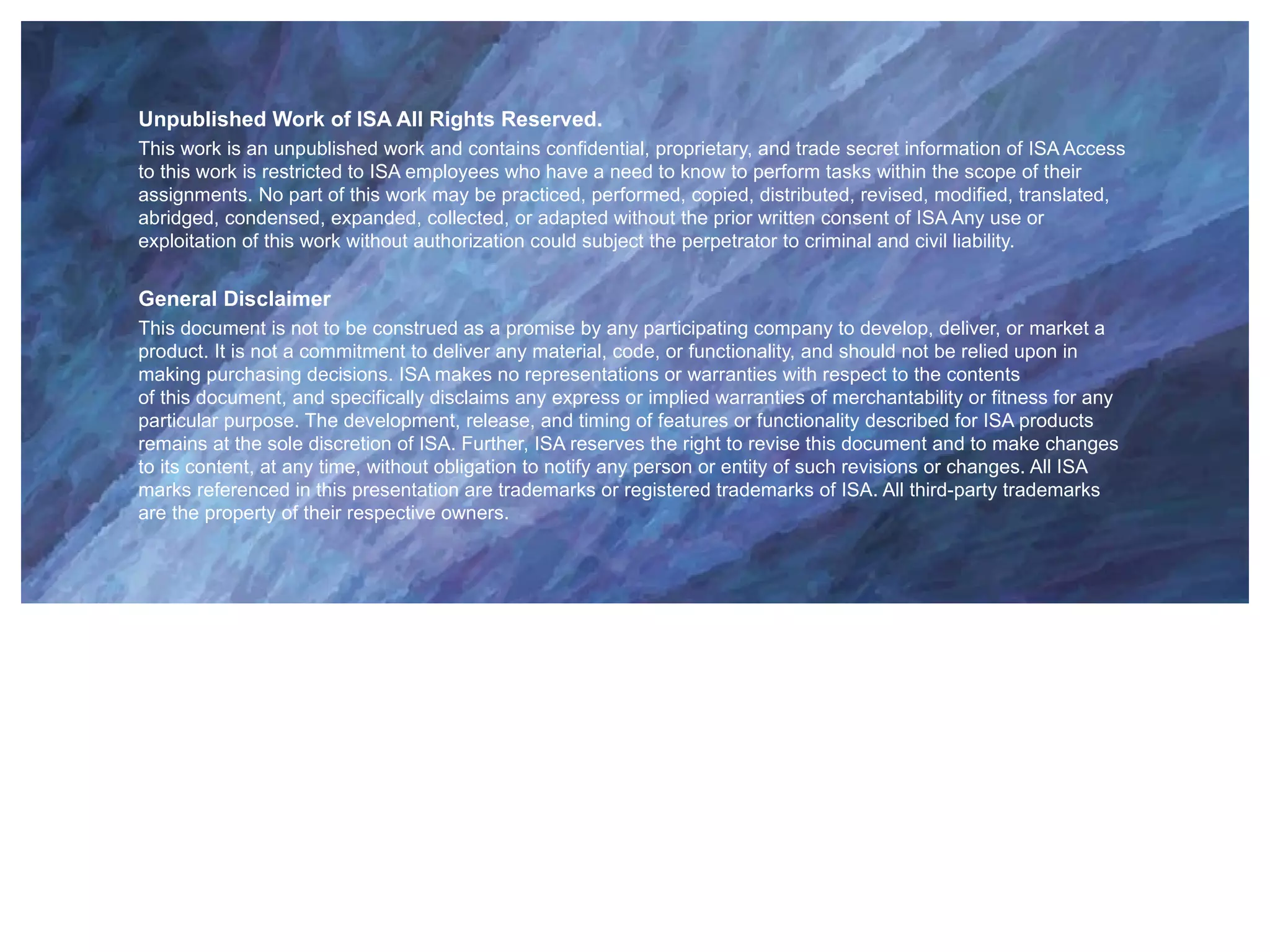 ISA Corporate Presentation | PPT