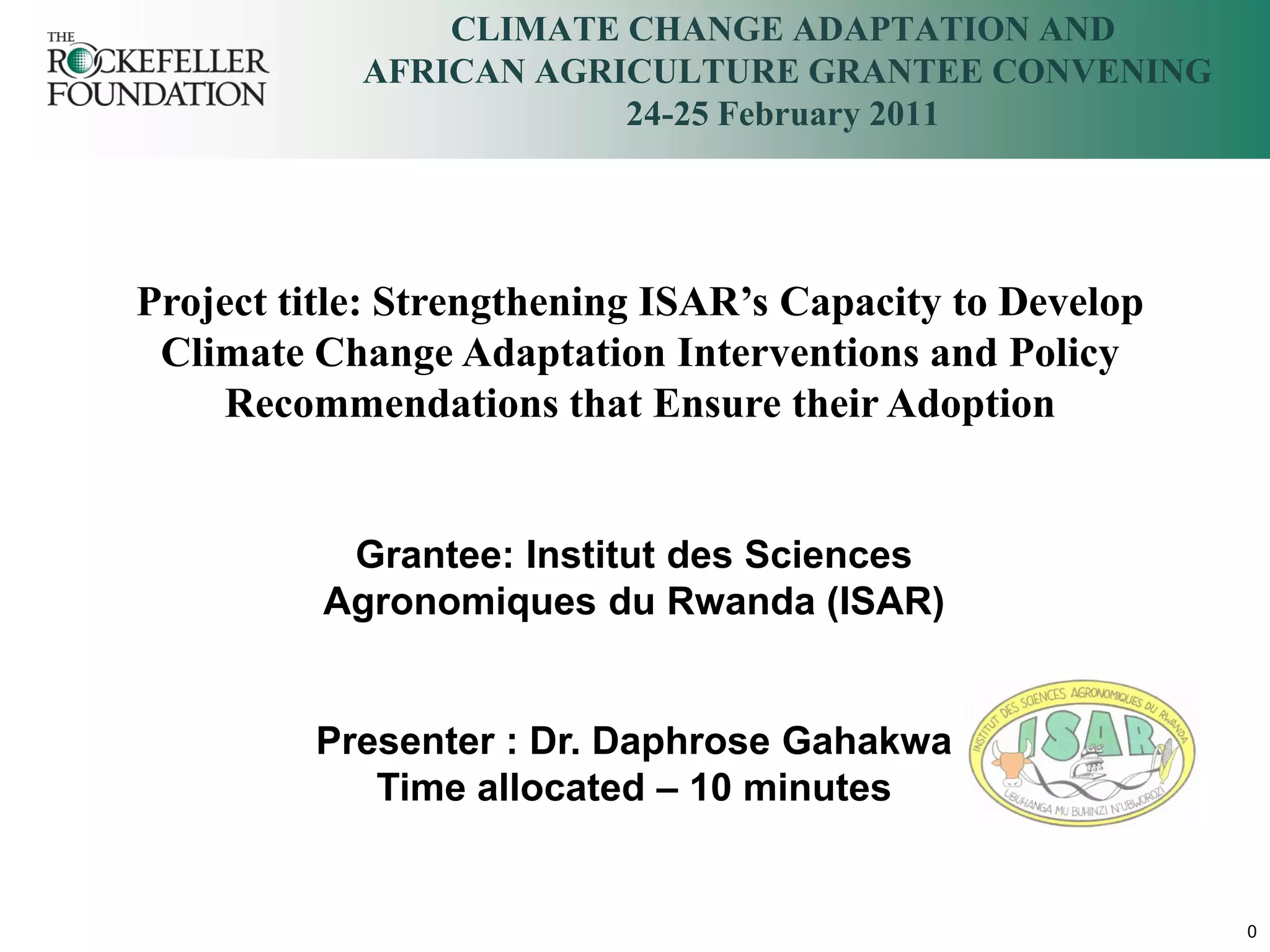 ISAR presentation-Dr. Gahakwa | PDF