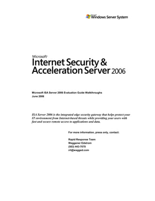 Isa server 2006 guide | PDF
